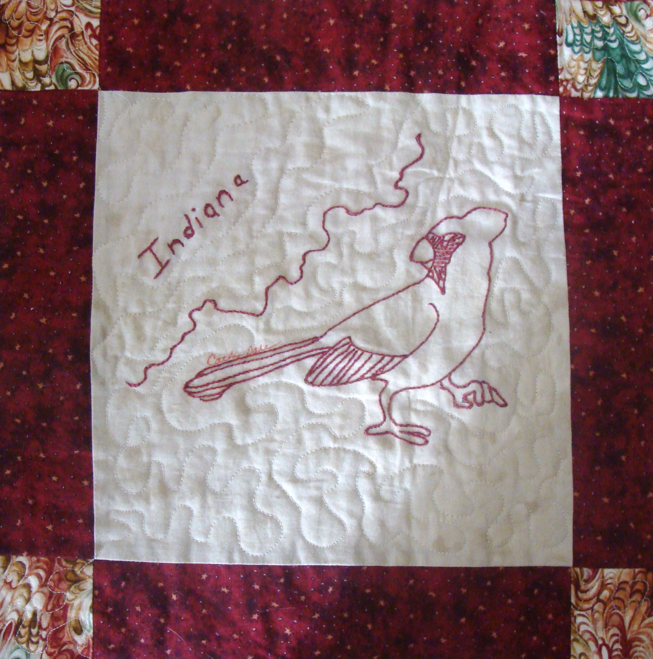 Nifty Fifty Quilters of America Redwork Swap
