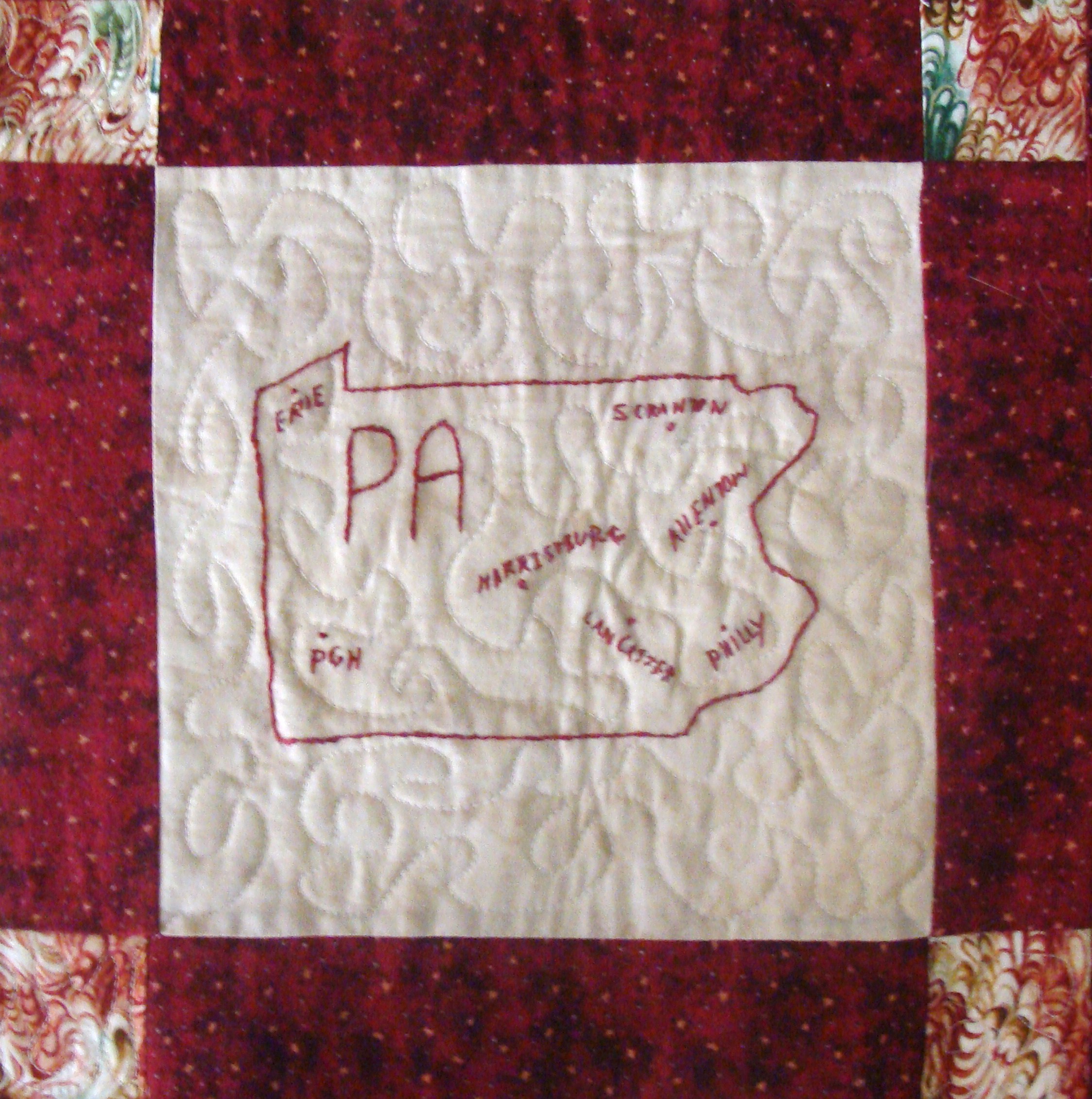 Nifty Fifty Quilters of America Redwork Swap